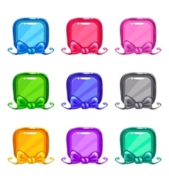 Cute colorful cartoon long oval buttons set Vector Image