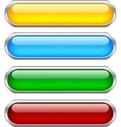 Blank glossy web buttons with place for text set Vector Image
