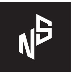 Ns logo monogram with back drop shape design Vector Image