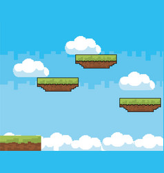 Pixel art game background Royalty Free Vector Image