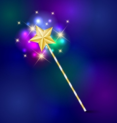 Magic wand with mysterious purple light glowing Vector Image