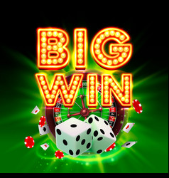 Big win lottery casino isolated on transparent Vector Image