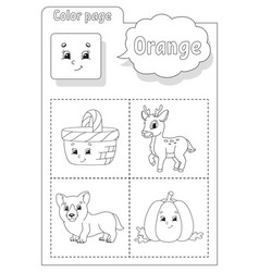 Learning colors flashcard for kids cute cartoon Vector Image
