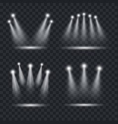 White realistic lights shining spotlight Vector Image