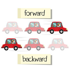 Opposite wordcard for morning and evening Vector Image