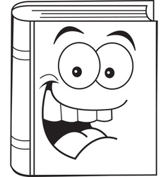 Cartoon elephant standing behind a book Royalty Free Vector