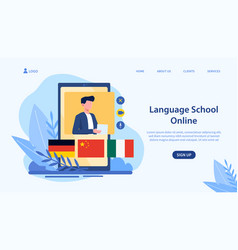 Students learning english language online Vector Image