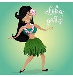 Aloha hawaii lettering and tropical plants Vector Image