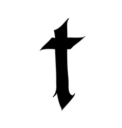 Letter t in gothic style alphabet symbol Vector Image