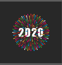 Logo 2020 number cut out paper sheets overlay Vector Image