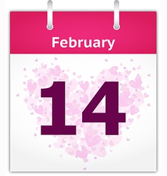Calendar 14 february Royalty Free Vector Image