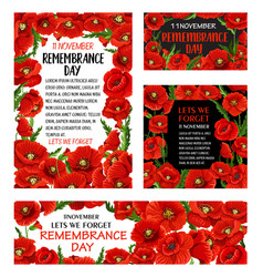 Remembrance day emblems set with red poppy flowers