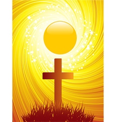 A cross with purple sash Royalty Free Vector Image