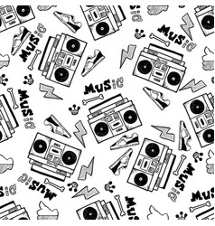 Hip-hop seamless pattern with music equipment Vector Image