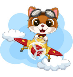 Cartoon jet fighter plane mascot character Vector Image