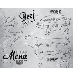 Meat menu coal vector