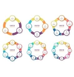 Circular chart diagram with 6 steps options Vector Image