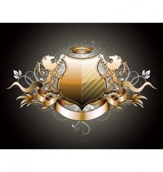 Gold vintage frame with heraldic elements crown Vector Image