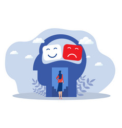 Positive and negative thinking cartoon Royalty Free Vector