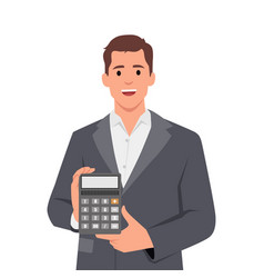 Cartoon calculator man Royalty Free Vector Image