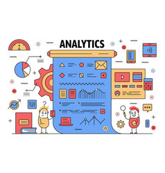 Thin line computer science poster banner Vector Image