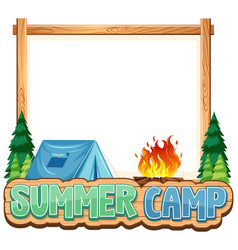 Border template with green tree Royalty Free Vector Image