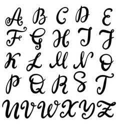 Hand drawn lettering font alphabet Royalty Free Vector Image