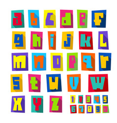 Collage alphabet letters made from Royalty Free Vector Image