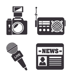 News icon newspaper symbol flat Royalty Free Vector Image