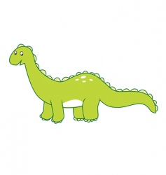 Cartoon brontosaurus isolated on white background Vector Image