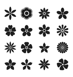 Set of floral flower elements symbol icons Vector Image
