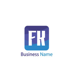 Initial fk letter logo template design Royalty Free Vector