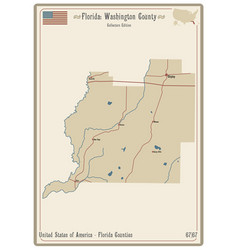 Large and accurate map of washington county Vector Image