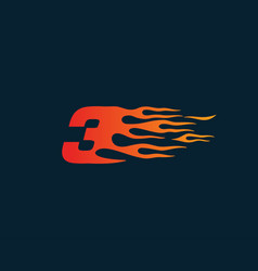 Letter f burning flame logo design template Vector Image