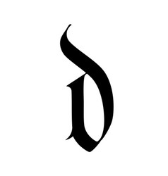 Letter d in gothic style alphabet the symbol Vector Image