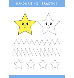 Handwriting practice sheet Royalty Free Vector Image