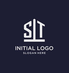 Letter st wedding monogram logo design Royalty Free Vector