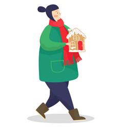 Holiday gingerbread boy and girl isolated Vector Image