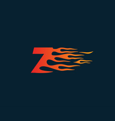 Letter f burning flame logo design template Vector Image