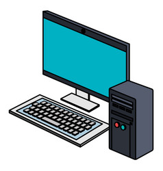 Cartoon desktop computer Royalty Free Vector Image