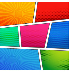 Empty comic book template background design Vector Image
