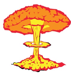Nuclear bomb explosion engraving Royalty Free Vector Image