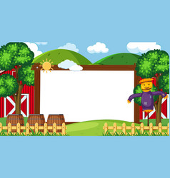 Border template with farm animals in background Vector Image
