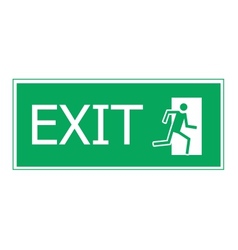 Green emergency exit sign Royalty Free Vector Image