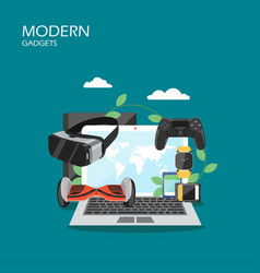 Modern gadgets flat style design Royalty Free Vector Image