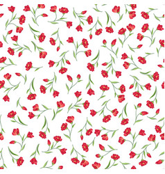 Cute seamless floral pattern with spring flowers Vector Image