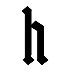 Letter h in gothic style alphabet the symbol Vector Image