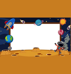 Four border templates with astronauts and alien Vector Image