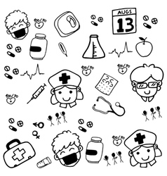 Health care and medicine doodle Royalty Free Vector Image