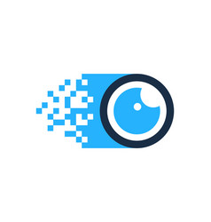 Pixel camera logo icon design Royalty Free Vector Image